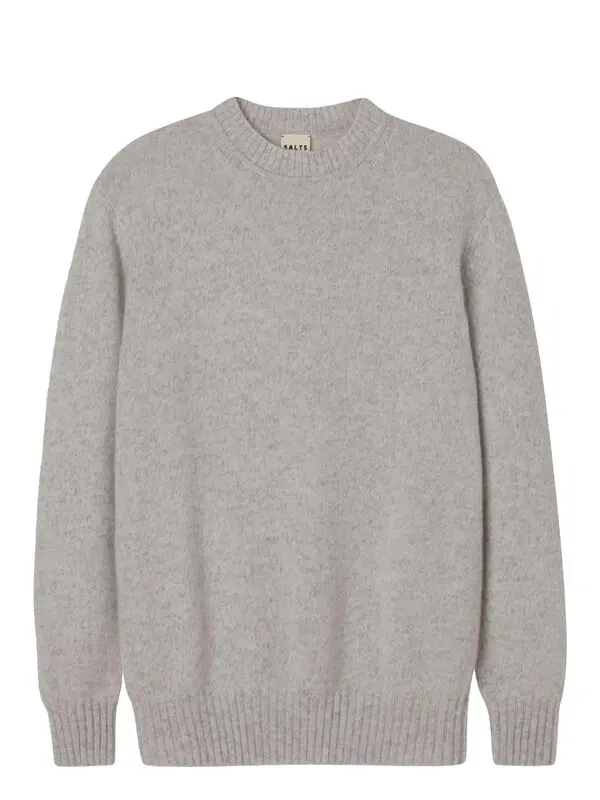 SALTS CASHMERE Lofty Knit Crew Neck Sweater Twist - Grey