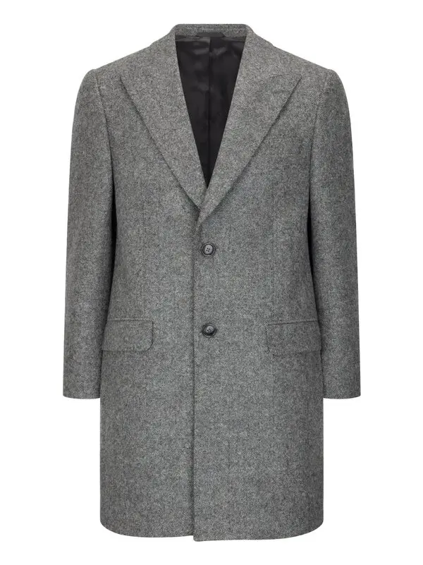 TRIONA Herringbone Andrew Irish Tweed Coat - Grey