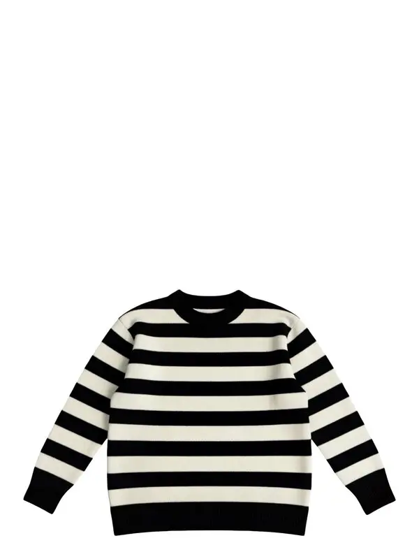 LONDON ATELIER BYPRODUCT White Wide Striped Knitted Jumper - Black