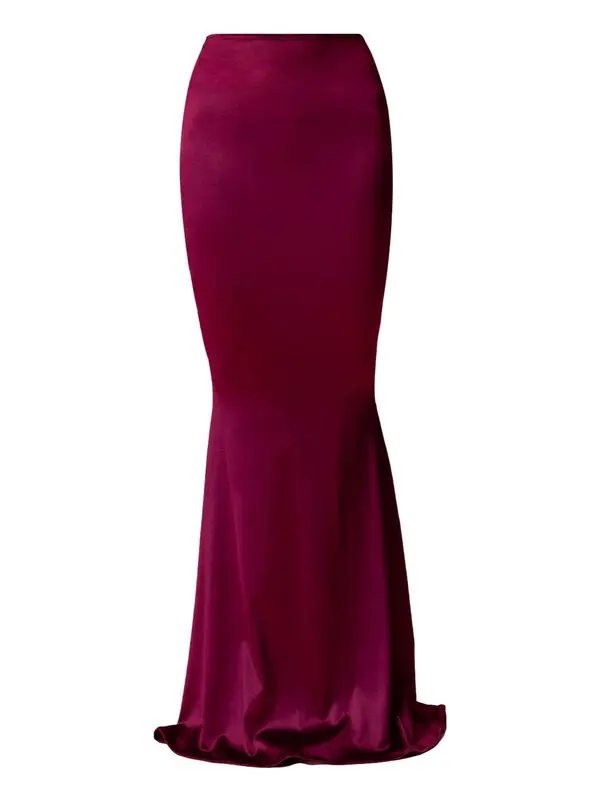 NUR KARAATA Mermaid Burgundy Skirt - Red