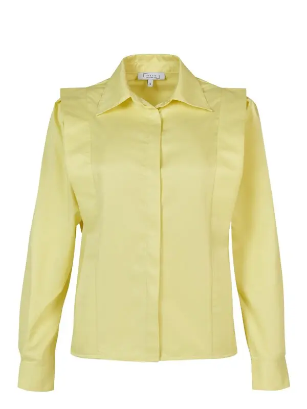MAAN ISTANBUL Shirt With Hidden Buttoned Flywheel Detail Winds Of Winter - Yellow
