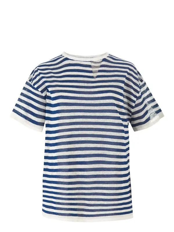 SALANIDA Energia 100% Linen T-shirt Navy - Blue