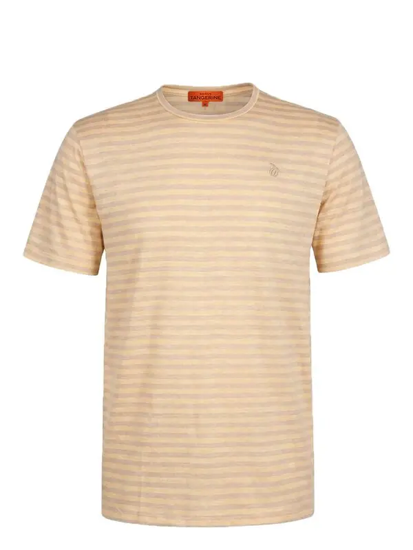 MAISON TANGERINE Linen T-shirt Honey Stripes For - Orange