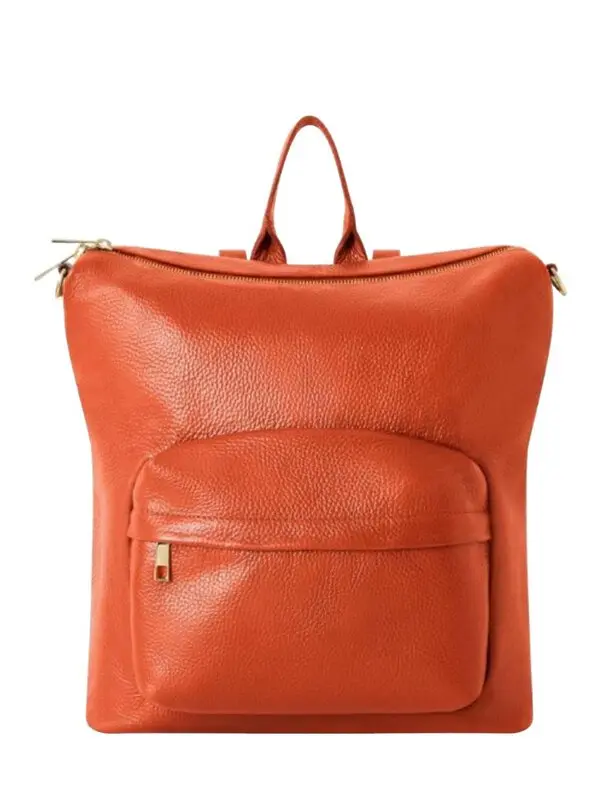 BETSY & FLOSS Tivoli Leather Backpack Or Shoulder Bag In Burnt - Orange