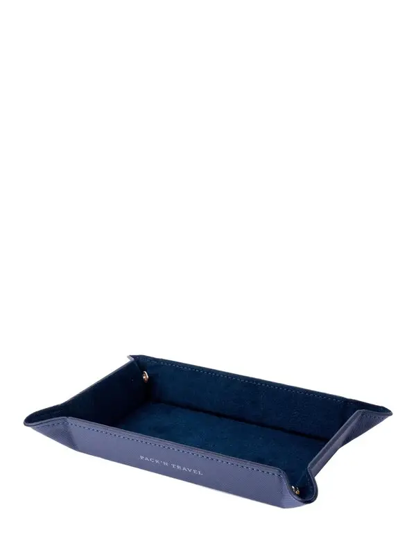 PACK'N TRAVEL Leather Organizer Tray - Blue
