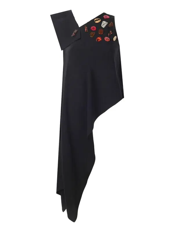 MIRIMALIST Sand One Shoulder Top - Black