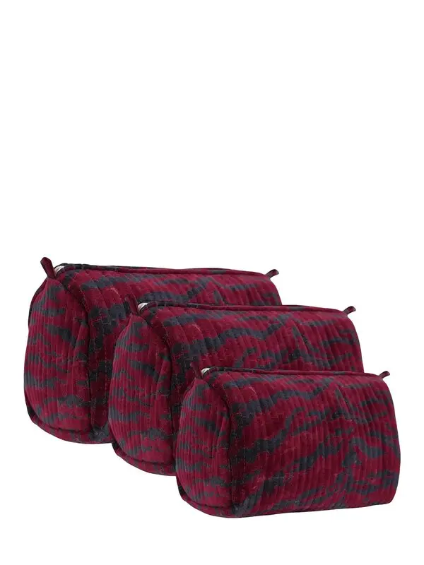 CYC The Tiger Velvet Three Piece Travel Set - Red