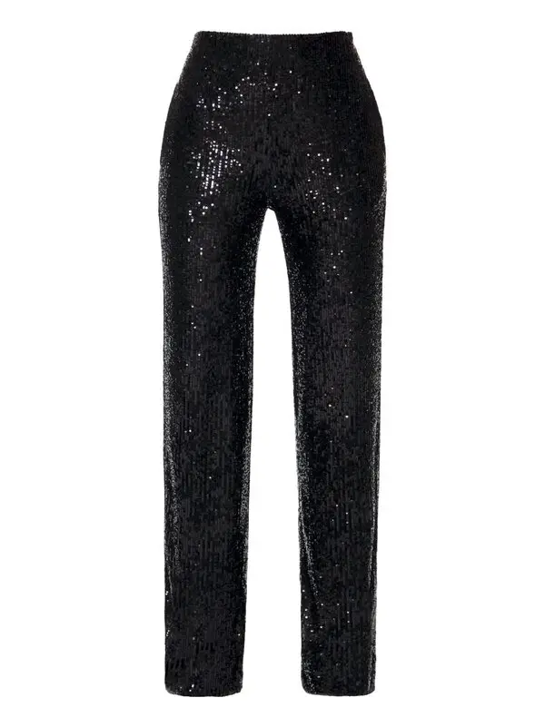 AGGI BY HALEWSKI Luca Obsidian High Waist Sequin Pants - Black