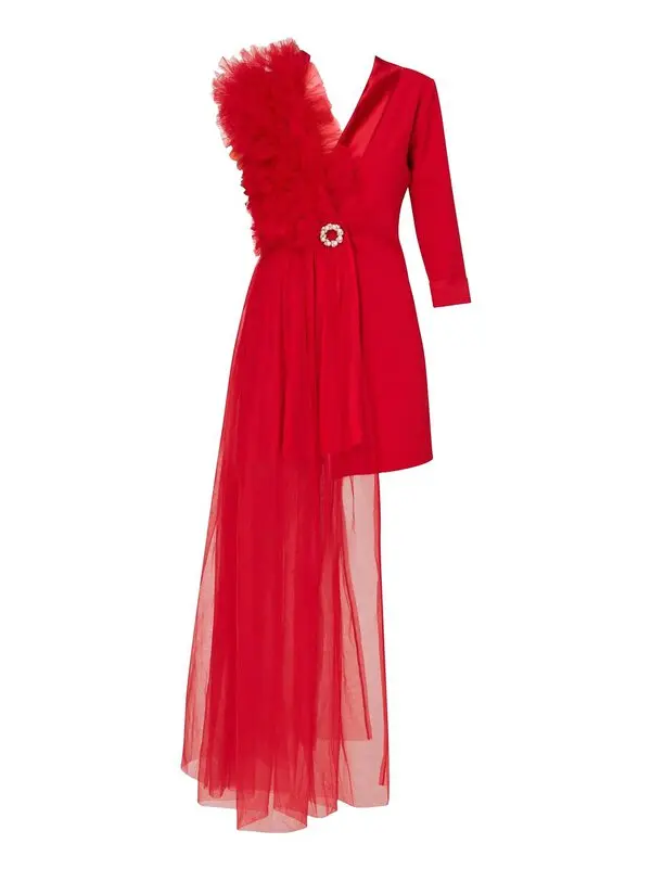 LIA ARAM Blazer With A Deconstructed Twist - Red