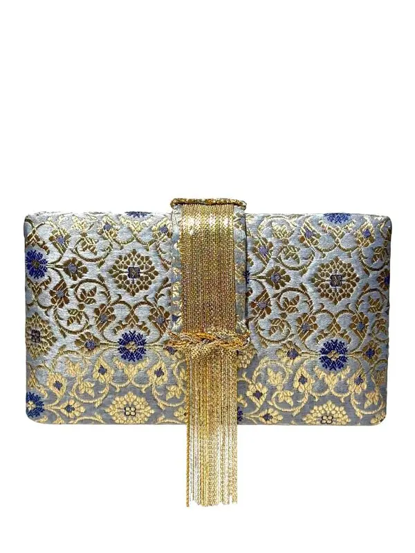 SIMITRI Empress Fringe Clutch - Grey