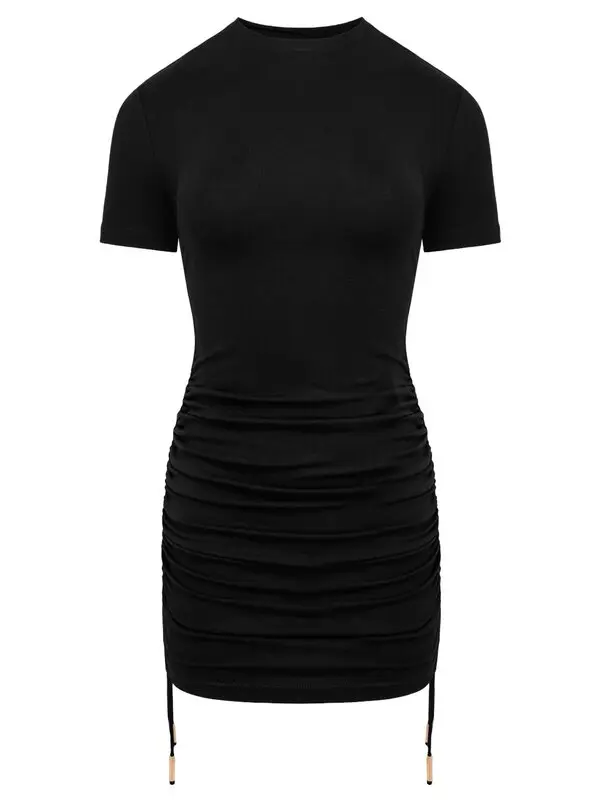 MANDRAGORA Fitted Dress With Adjustable Length In Viscose – Carlo - Black