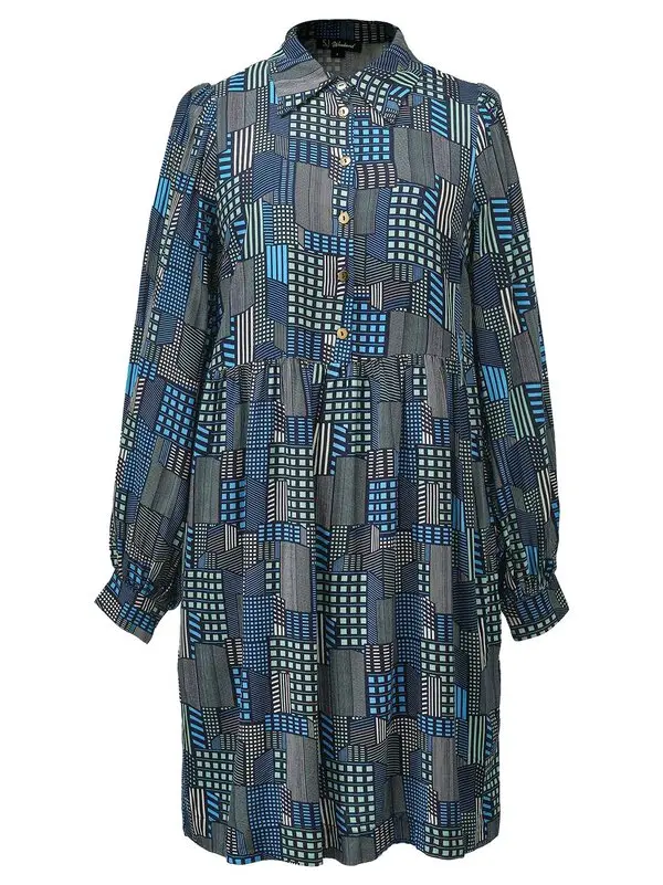 SMART AND JOY Graphic Print Shirt-dress - Blue