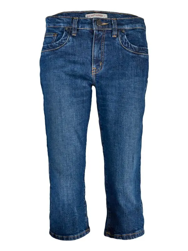 LOVE AND NOSTALGIA Little Gath Capri Jean Dark Vintage - Blue