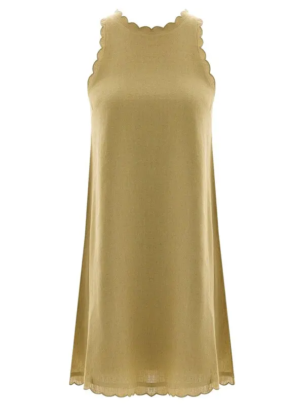 MONLICIA Calia Linen Mini Dress Light - Green