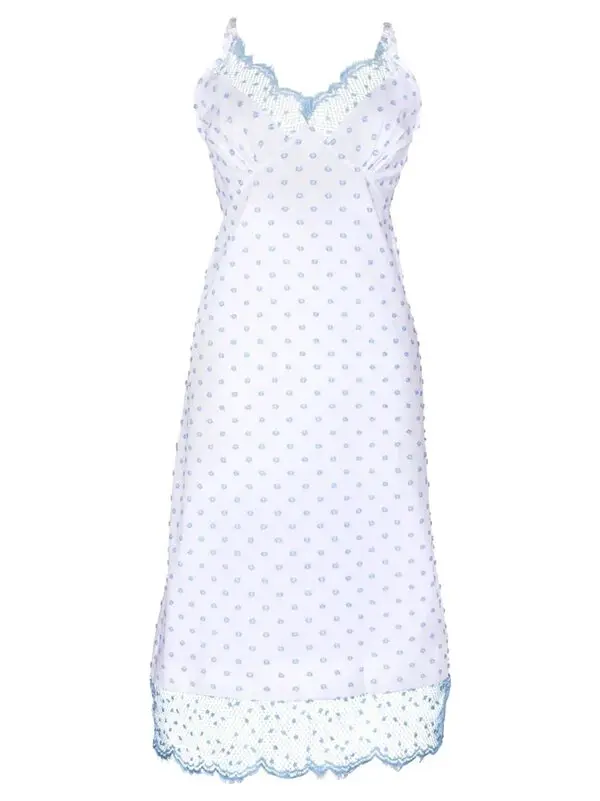 LISA THE LABEL Spot Tulle Côte D’azur Slip Dress - Blue