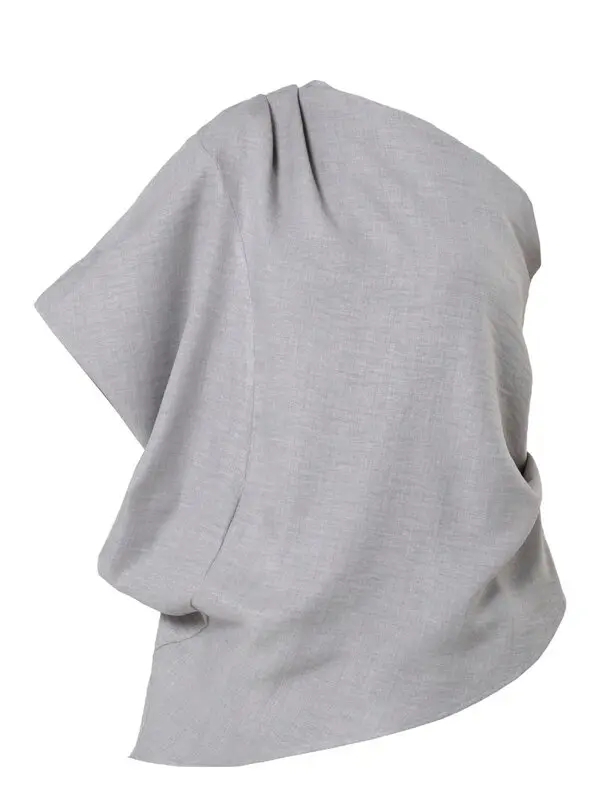 METAMORPHOZA Asymmetric Open Shoulder Top - Grey