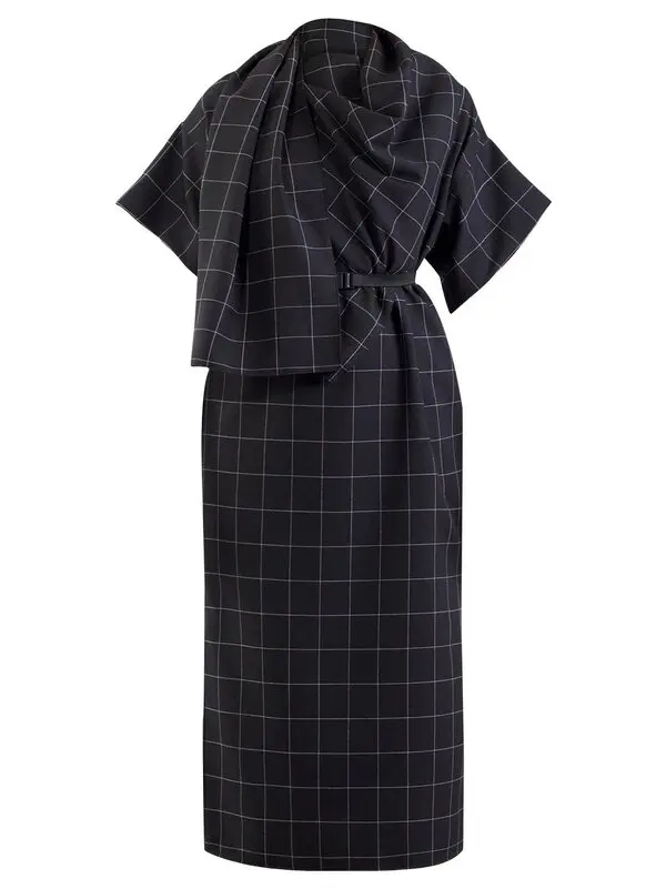 MEEM LABEL Dexter Grid Dress - Black