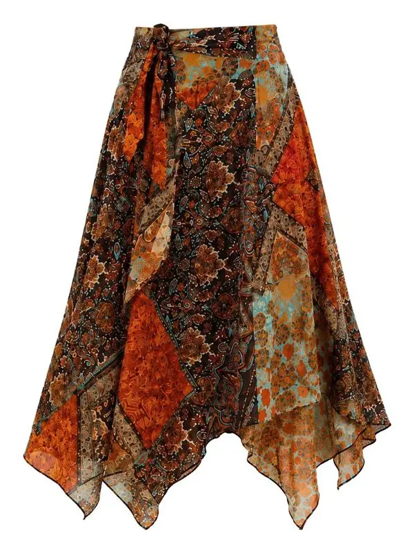 LUMINA ELIGMA Bohemian Midi Skirt Babylon - Orange