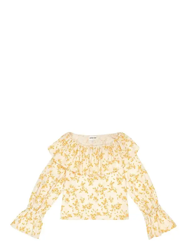 Carmen Says Marguerite Floral Print Blouse - Yellow