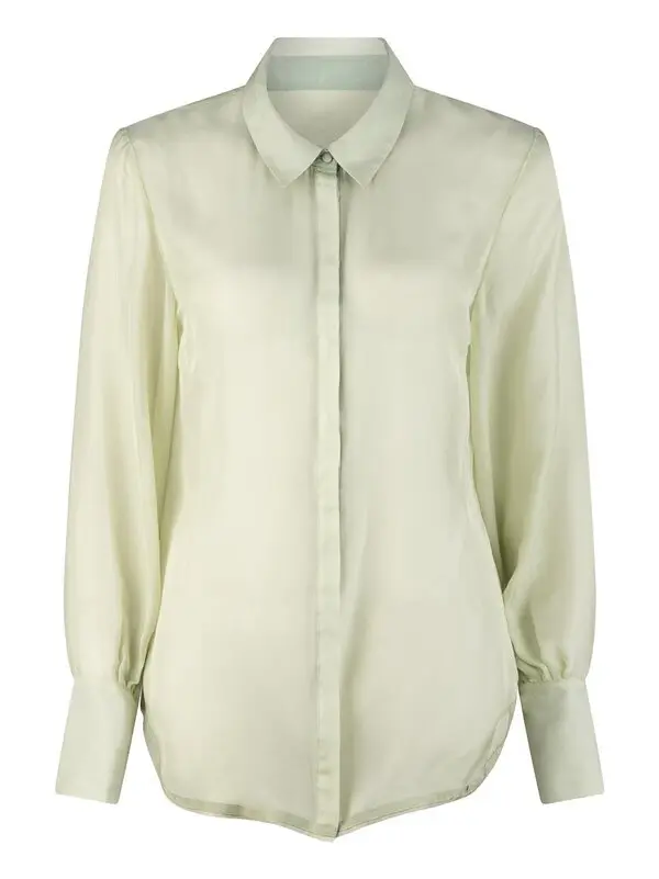 DREF Gabriel Pure Silk Shirt Avocado - Green