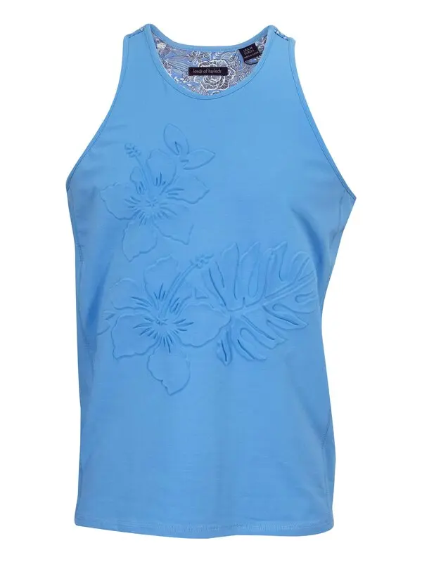 LORDS OF HARLECH Tedford Embossed Floral Tank - Blue