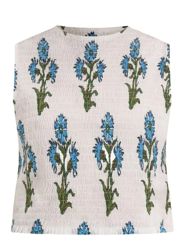 BINDU Brigitte Top. Blossom - Blue