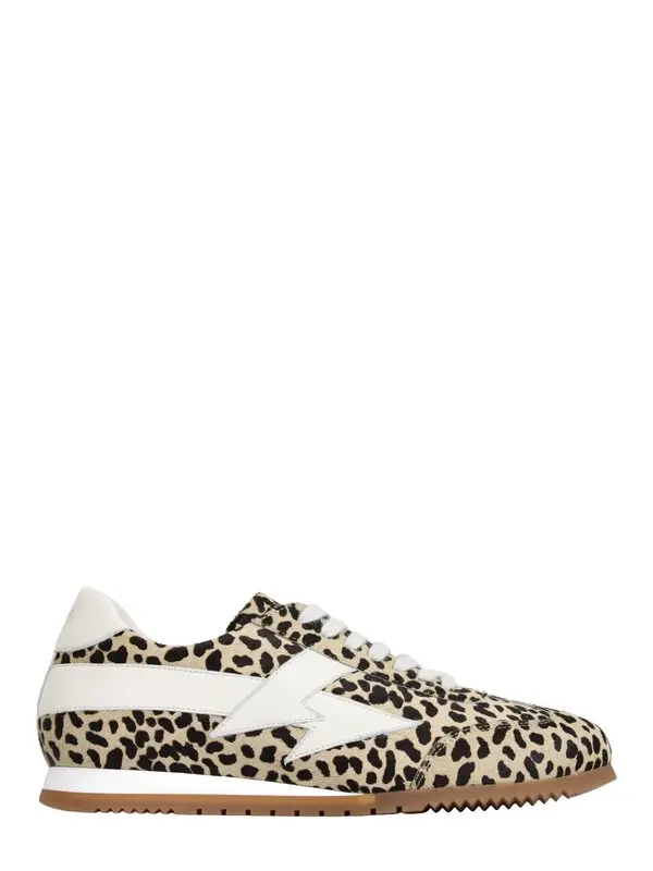 TERRY DE HAVILLAND Neutrals Jogger Bolt Leopard Print Sneakers - Black