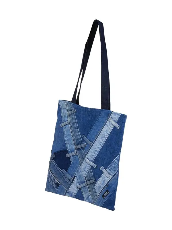STORY WEAR Patchwork Denim Tote Bag - Blue
