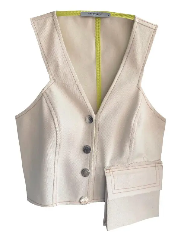 MIRIMALIST Neutrals Papyrus Canvas Vest - Gray