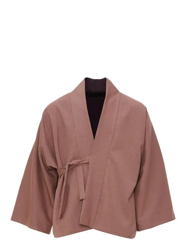 MOE Pink / Red Plum/ Rose Wool Jacket Reversible - Pink/red