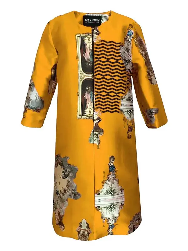 MAXJENNY Tailored Coat Sicily Cognac - Yellow