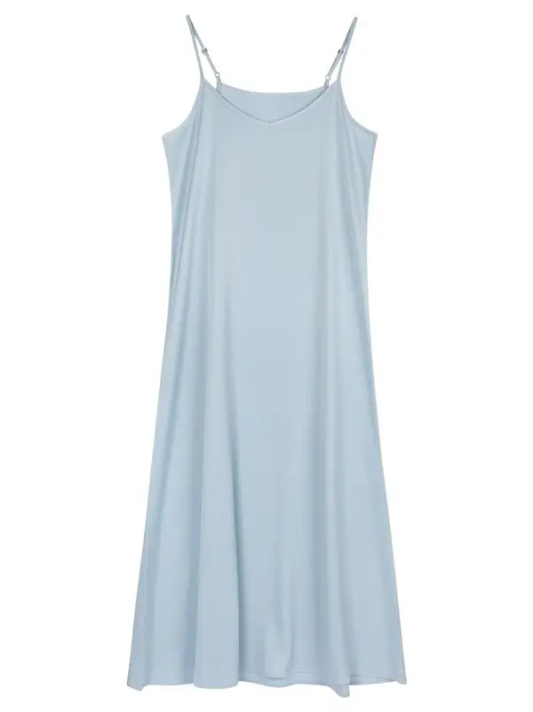 ROCH PEREL Satin Aline Slip Dress - Blue
