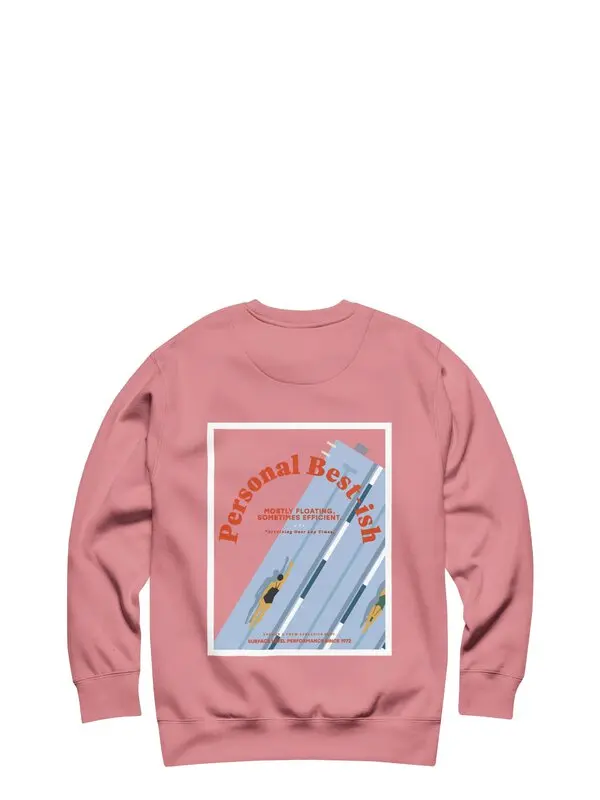 ANCHOR & CREW Rose Personal Best-ish Swimming Club League Organic Cotton Sweatshirt - Pink