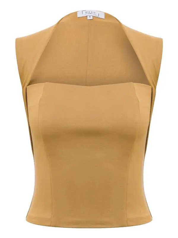 MAAN ISTANBUL Queen Anne Neckline Blouse Sense Of Sand - Green