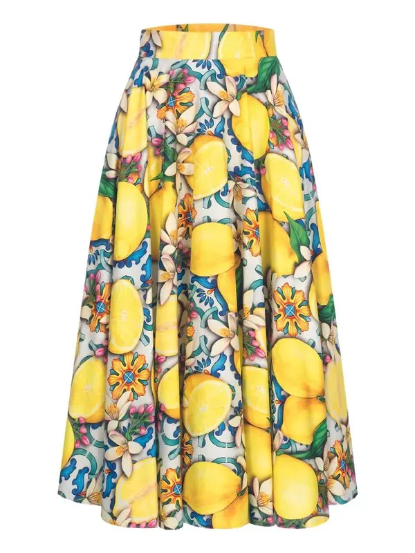 MARIANNA DÉRI Lemon Midi Skirt - Yellow