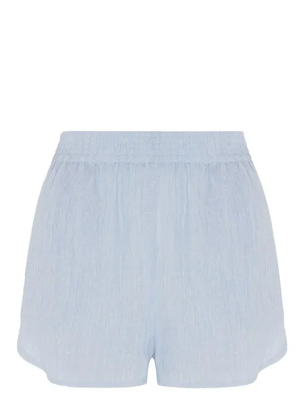 THE SUMMER EDIT Darcy Linen Short Chambray - Blue