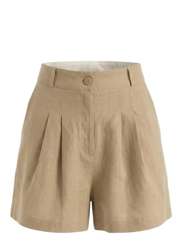 MONLICIA Neutrals Reve Linen Short Dark - Beige