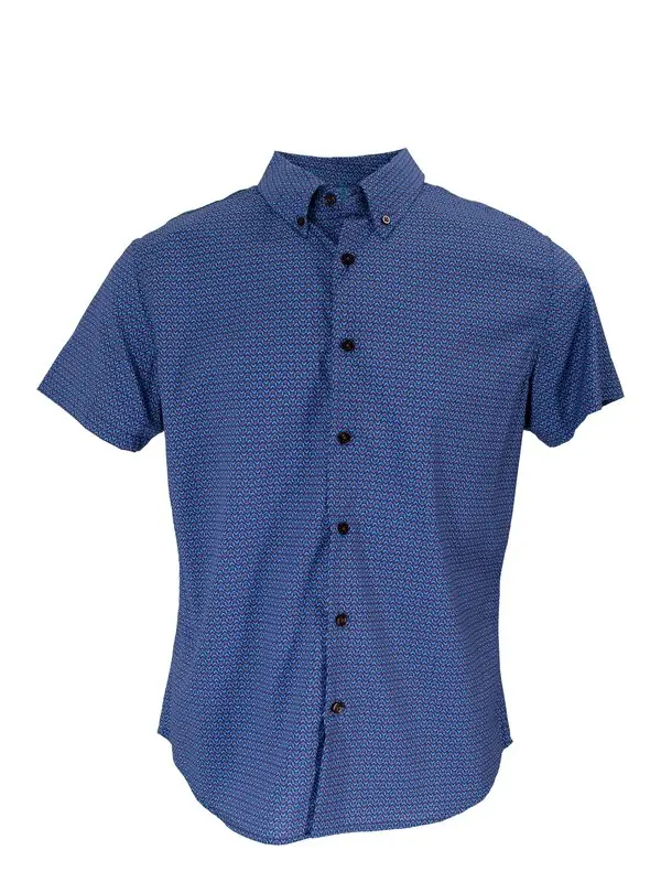 LORDS OF HARLECH Tim Turtle Geo Shirt - Blue