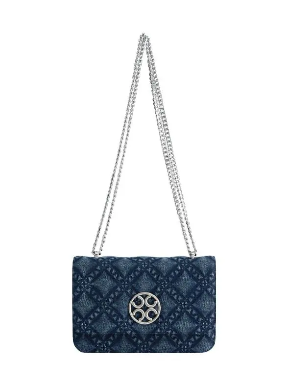 ORANGE CUBE Mosaic Urban Crossbody Bag Denim - Blue