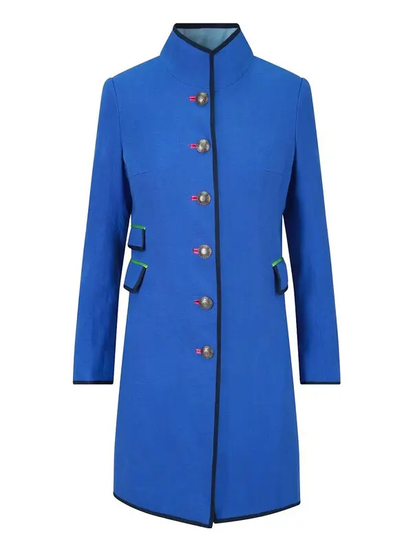 BEATRICE VON TRESCKOW Electric Linen Cavalier Coat - Blue