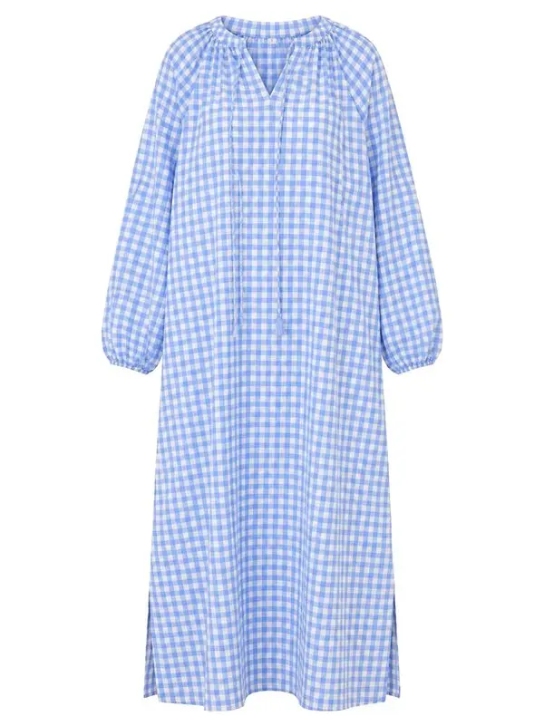 Mind Traveler Matilde Light Gingham Dress - Blue