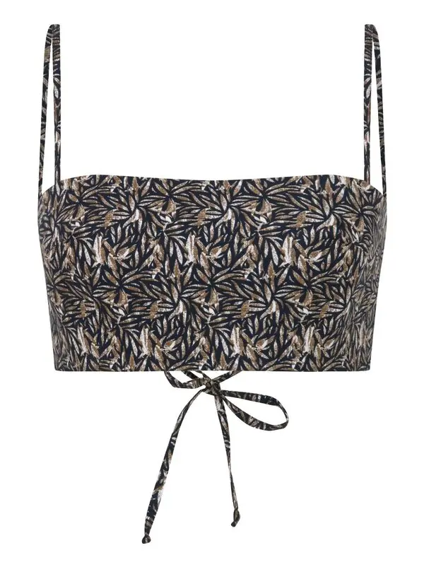 NAZLI CEREN Lalia Printed Cotton Top - Brown