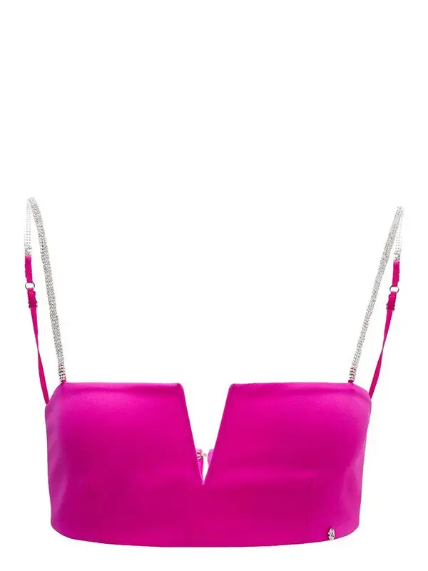 NISSA Spaghetti-strap Crop Top - Pink
