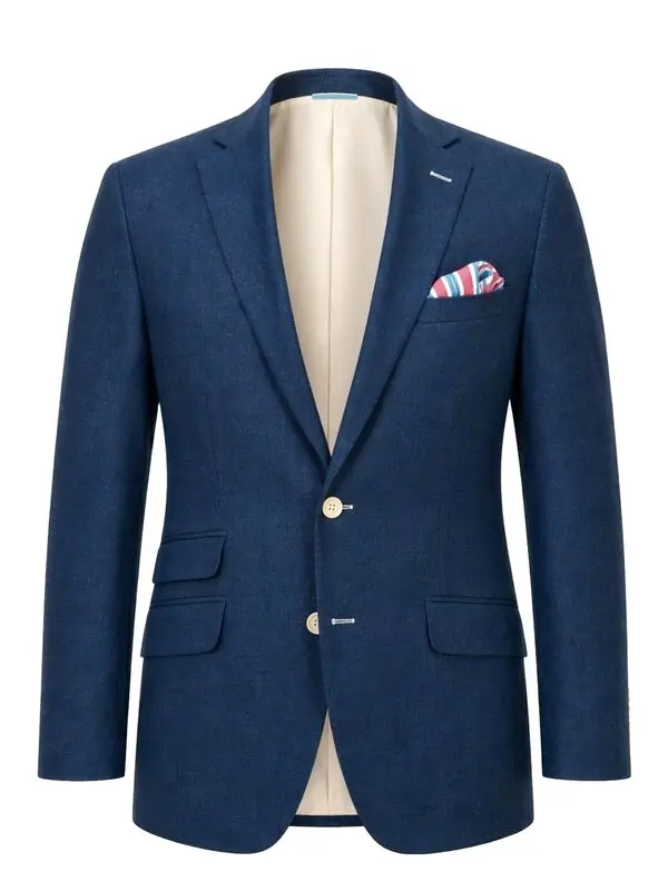 KOY CLOTHING Royal Blazer Linen, Wool & Silk - Blue