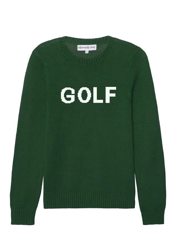 ELLSWORTH + IVEY Classic Golf Crewneck And Ivory - Green