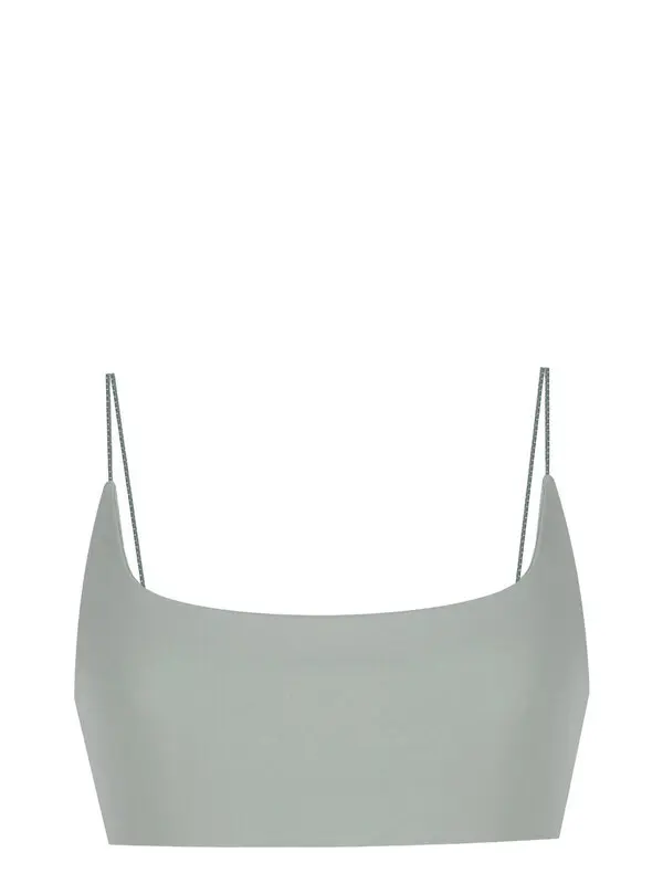 YORSTRULY Skinny Bra Colour Seaweed Sports Bralette With Spaghetti Straps - Green