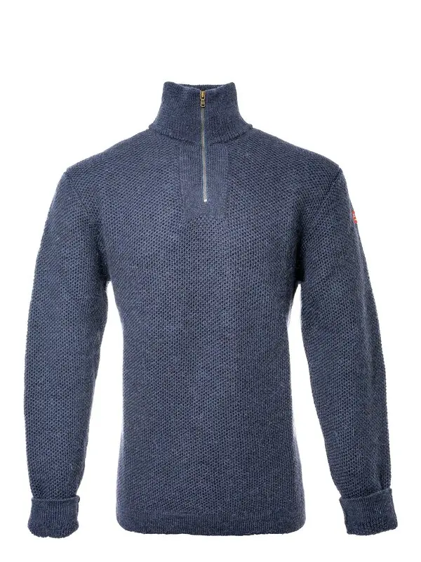 ARTHUR BEALE Zip Neck Jumper - Blue