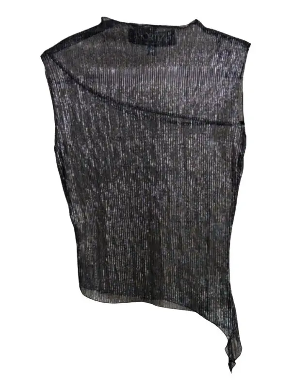 AMORTIZIA Belladona Top Metallic Shimmer Asymmetric Top - Grey