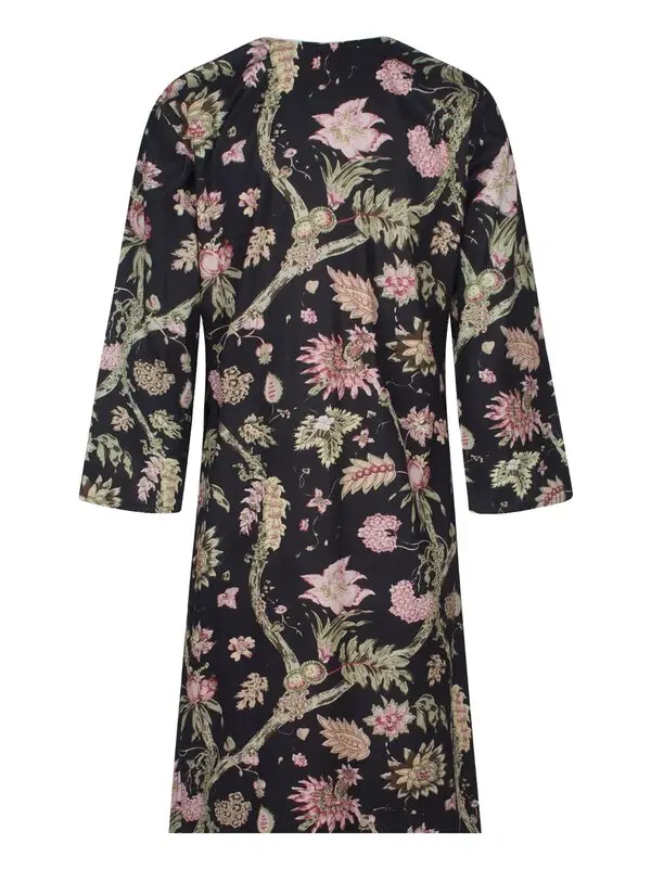 LA MANDARINE Kaftan, Juanita Long Kaftan Dress, Beach Kaftan, Luxury Beach Coverup With Pockets - Black