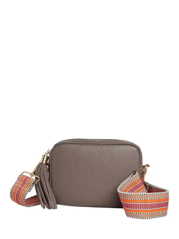 BETSY & FLOSS Neutrals Verona Crossbody Tassel Cinder Bag With Aztec Strap - Orange
